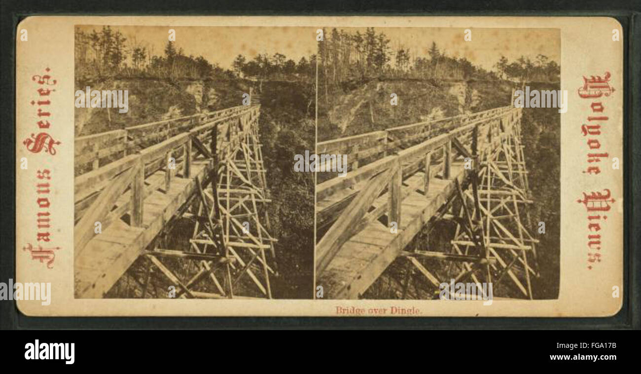 This vintage photograph shows a historic bridge over Dingle, captured ...