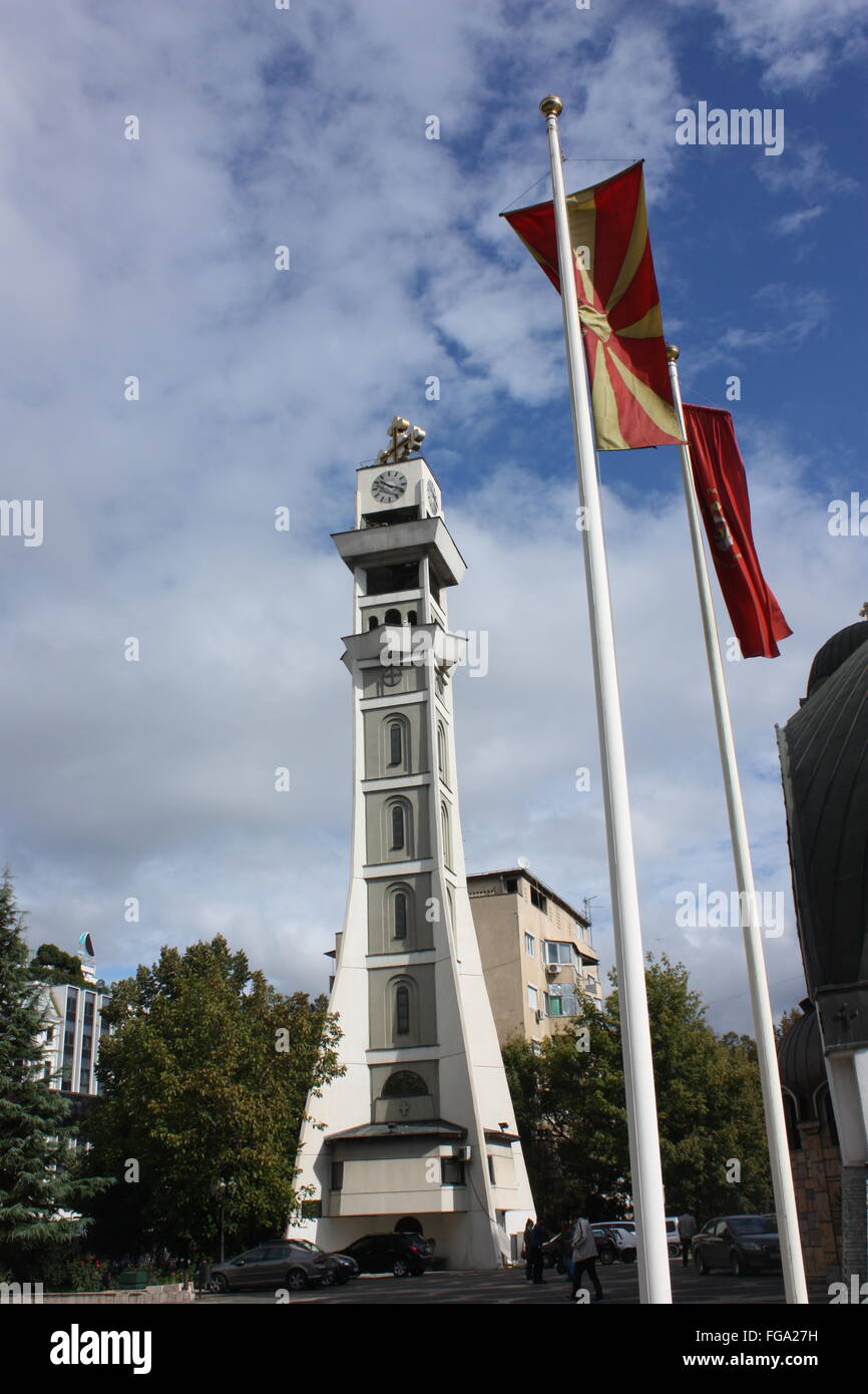 clocktower of the Church of St Clement of Ohrid in skopje, macedonia ...