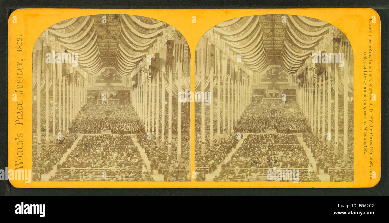 The 1872 World's Peace Jubilee, created by Charles Pollock, depicts a ...