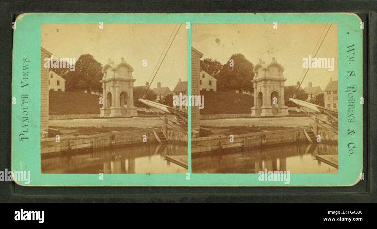 The canopy over Pilgrim Rock in Plymouth, Massachusetts, is a ...