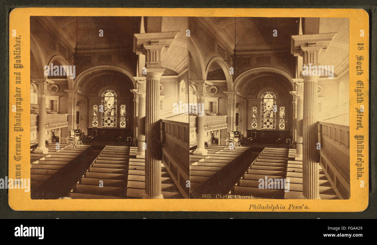 An interior photograph of Christ Church in Philadelphia, Pennsylvania ...