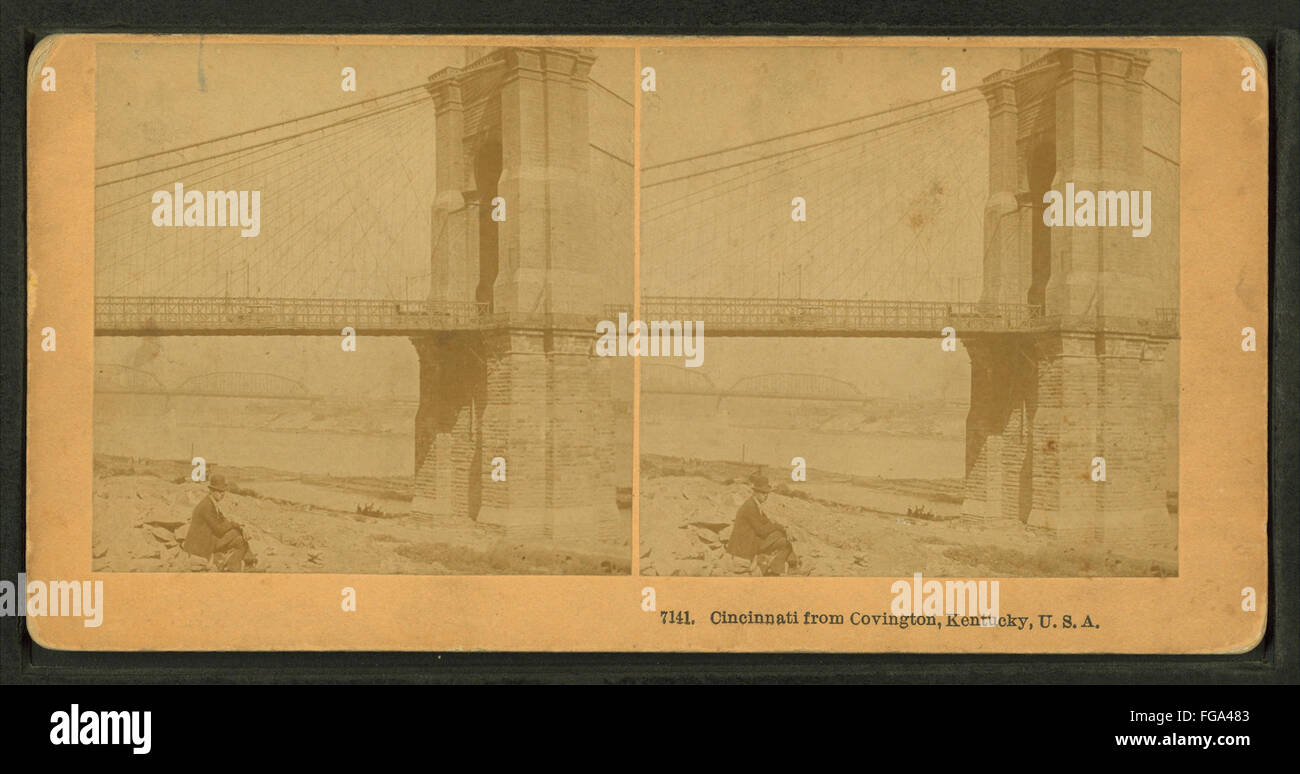 A photograph of Cincinnati viewed from Covington, Kentucky, showcasing ...