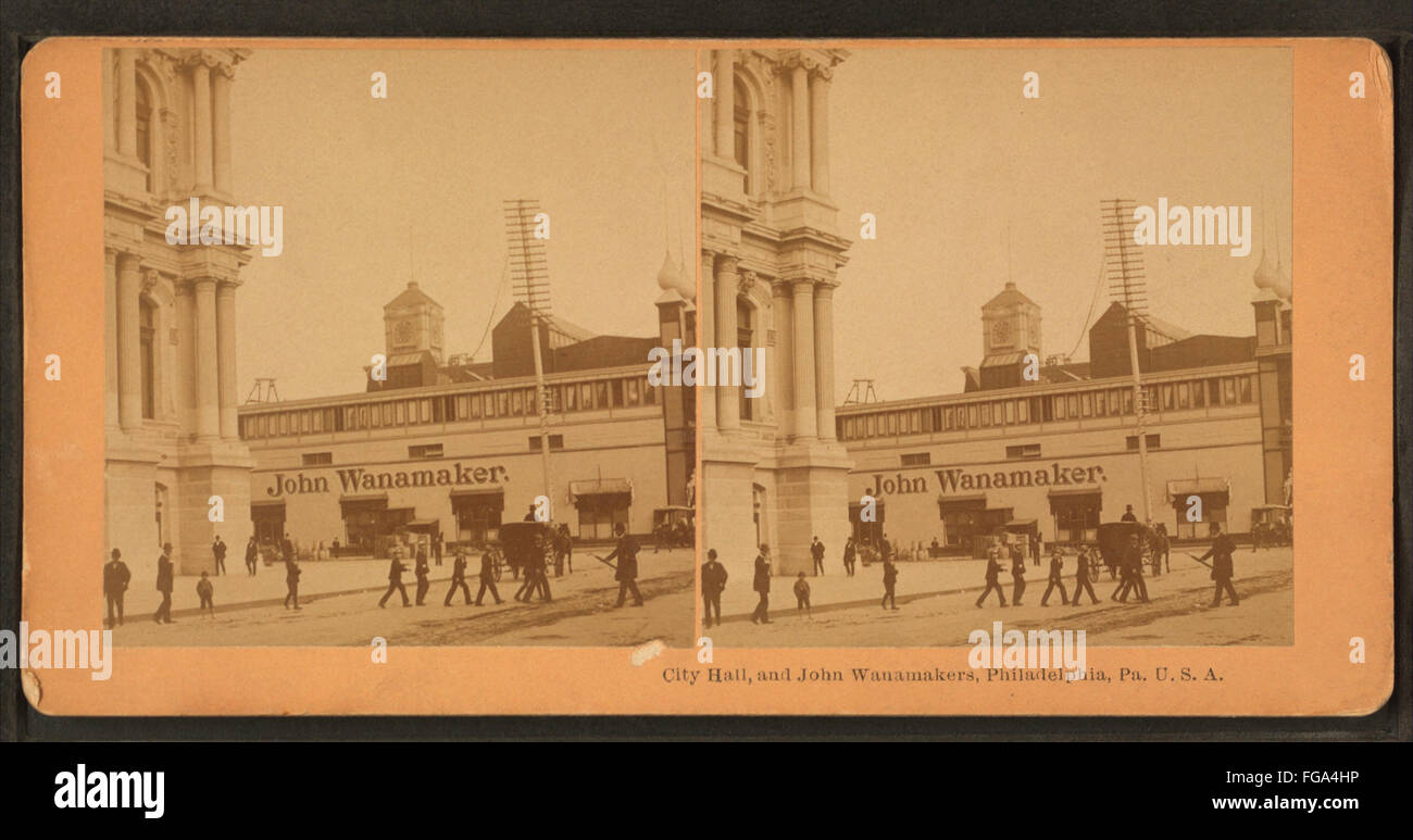 Photograph of Philadelphia's City Hall and John Wanamaker's department ...