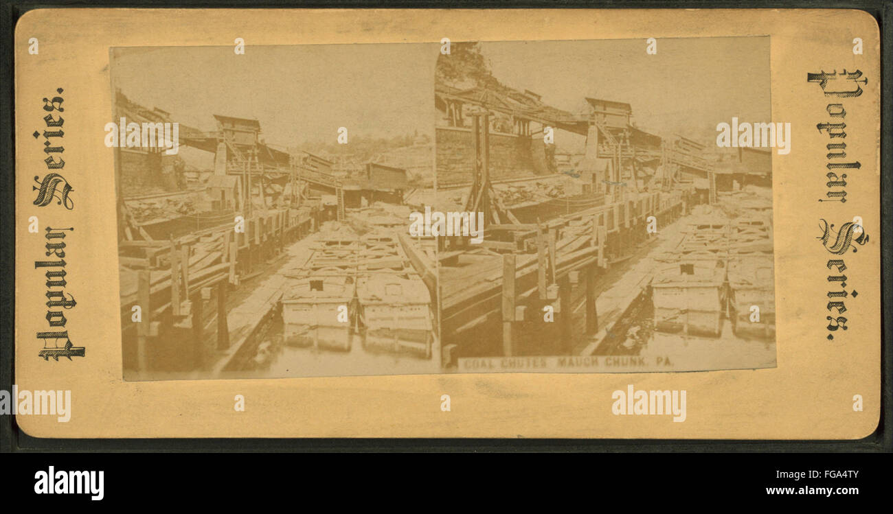A stereoscopic view of coal chutes in Mauch Chunk, Pennsylvania ...