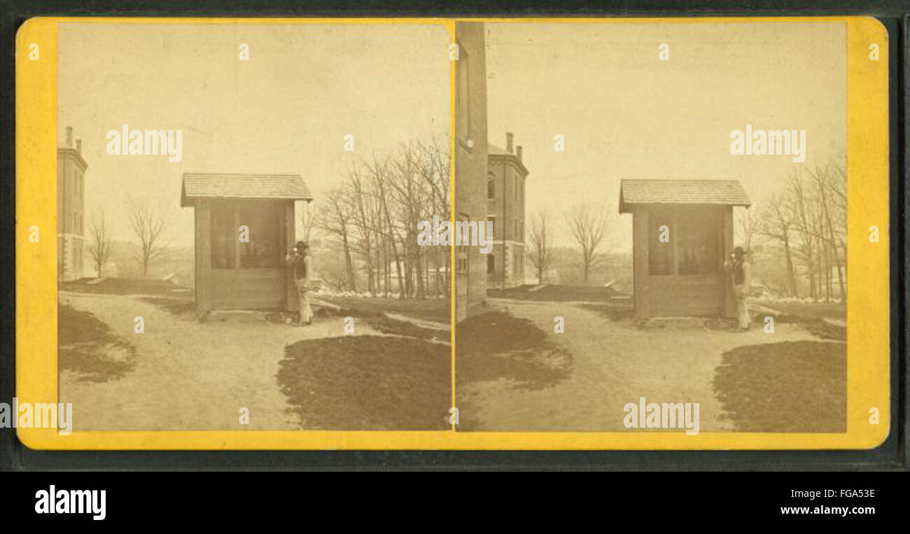 A photograph by John Lyman Lovell showing a well on a college campus ...