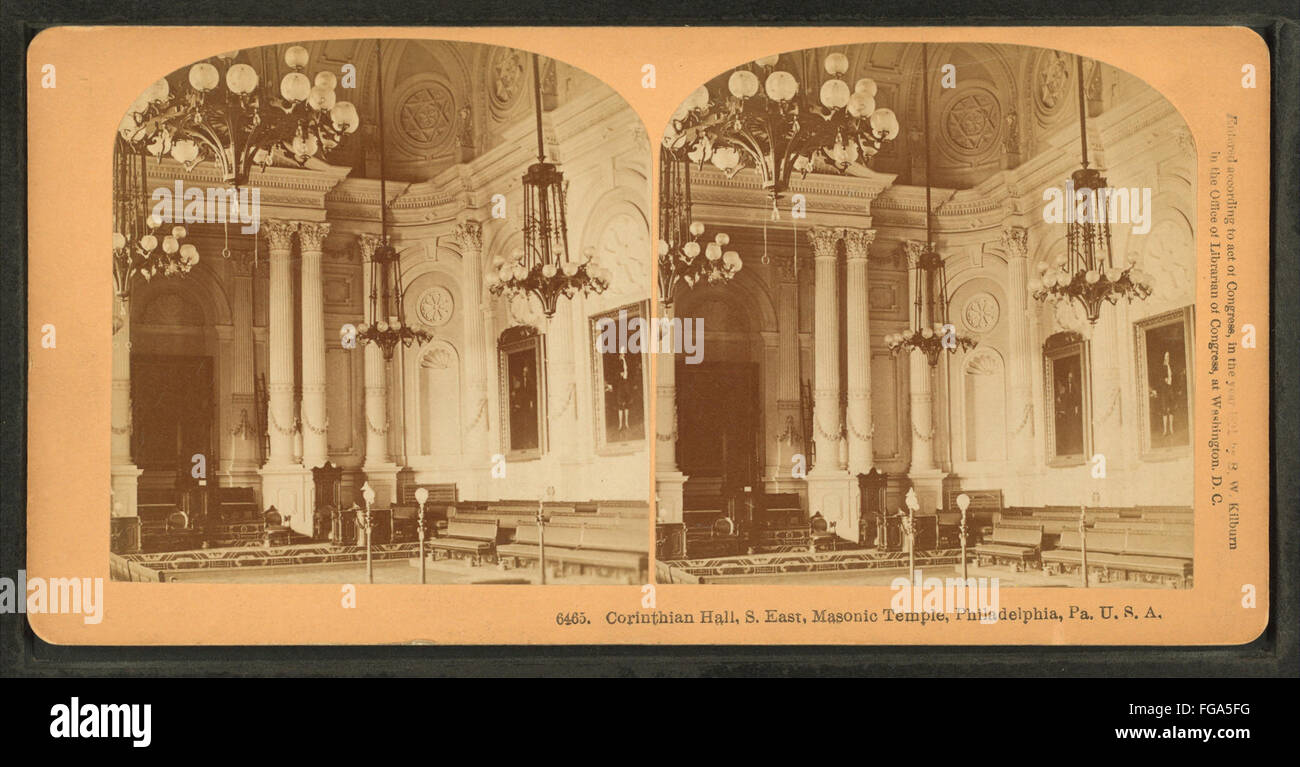 This photograph shows the southeast view of Corinthian Hall, a Masonic ...