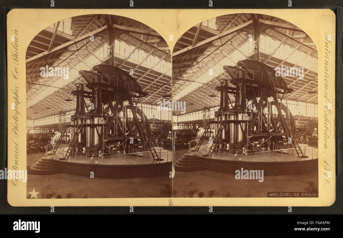 A photograph by Centennial Photographic Co. of a Corliss engine ...