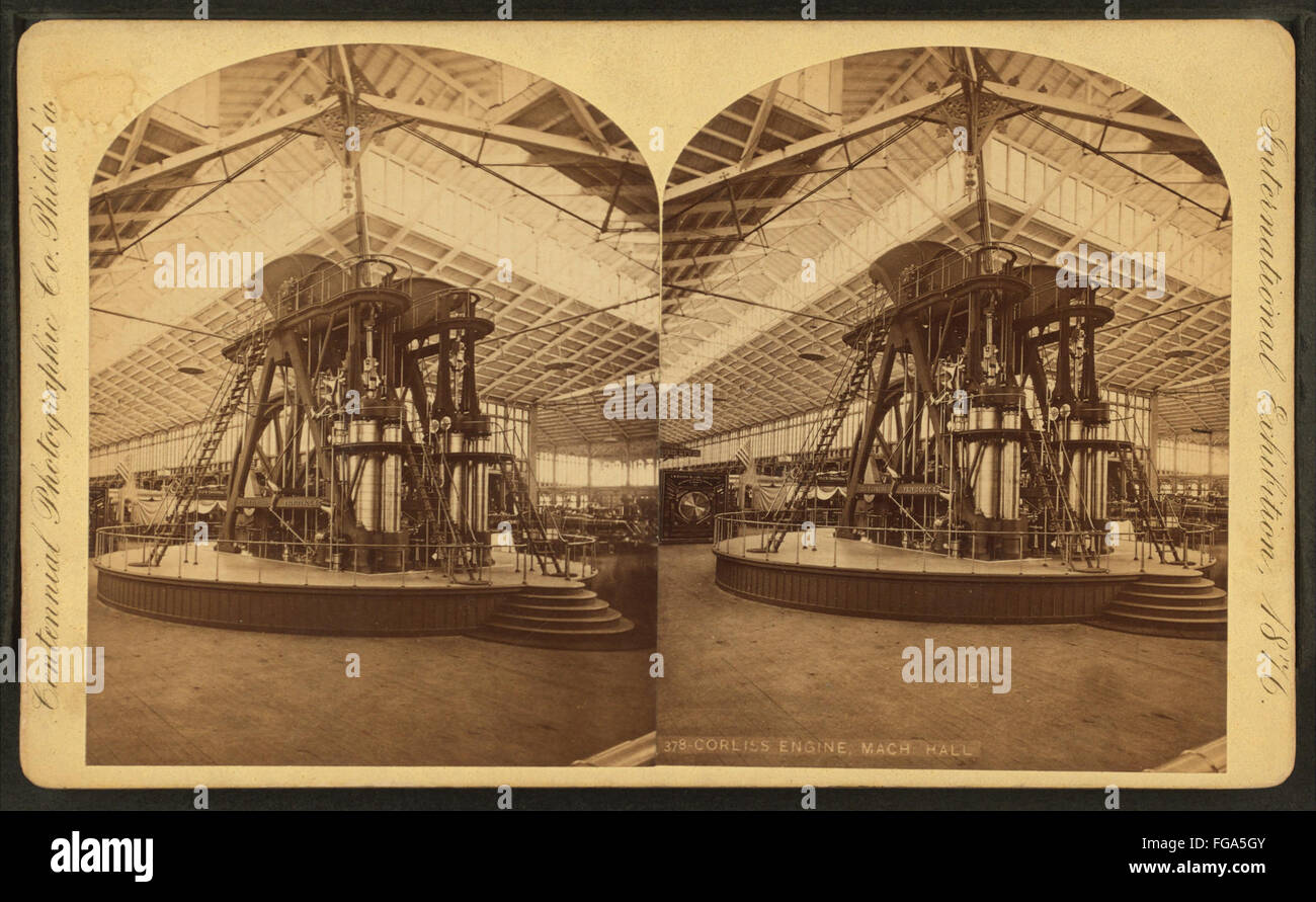 This photograph by Centennial Photographic Co. shows the Corliss engine ...