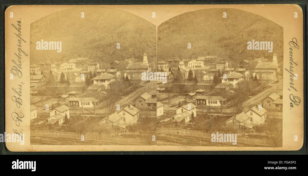 A stereoscopic photograph from the Robert N. Dennis collection depicting the town of Coudersport ...