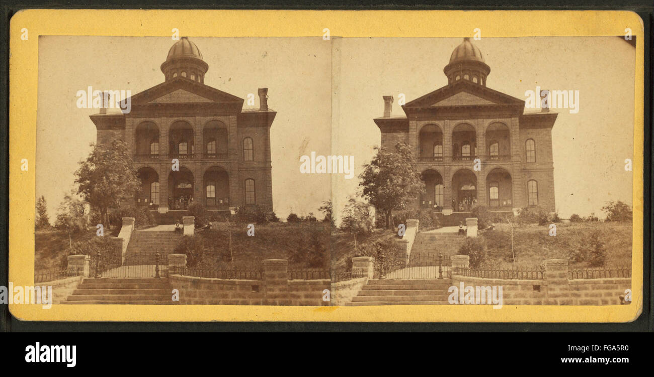 A photograph by F. E. Loomis showing a court house building ...