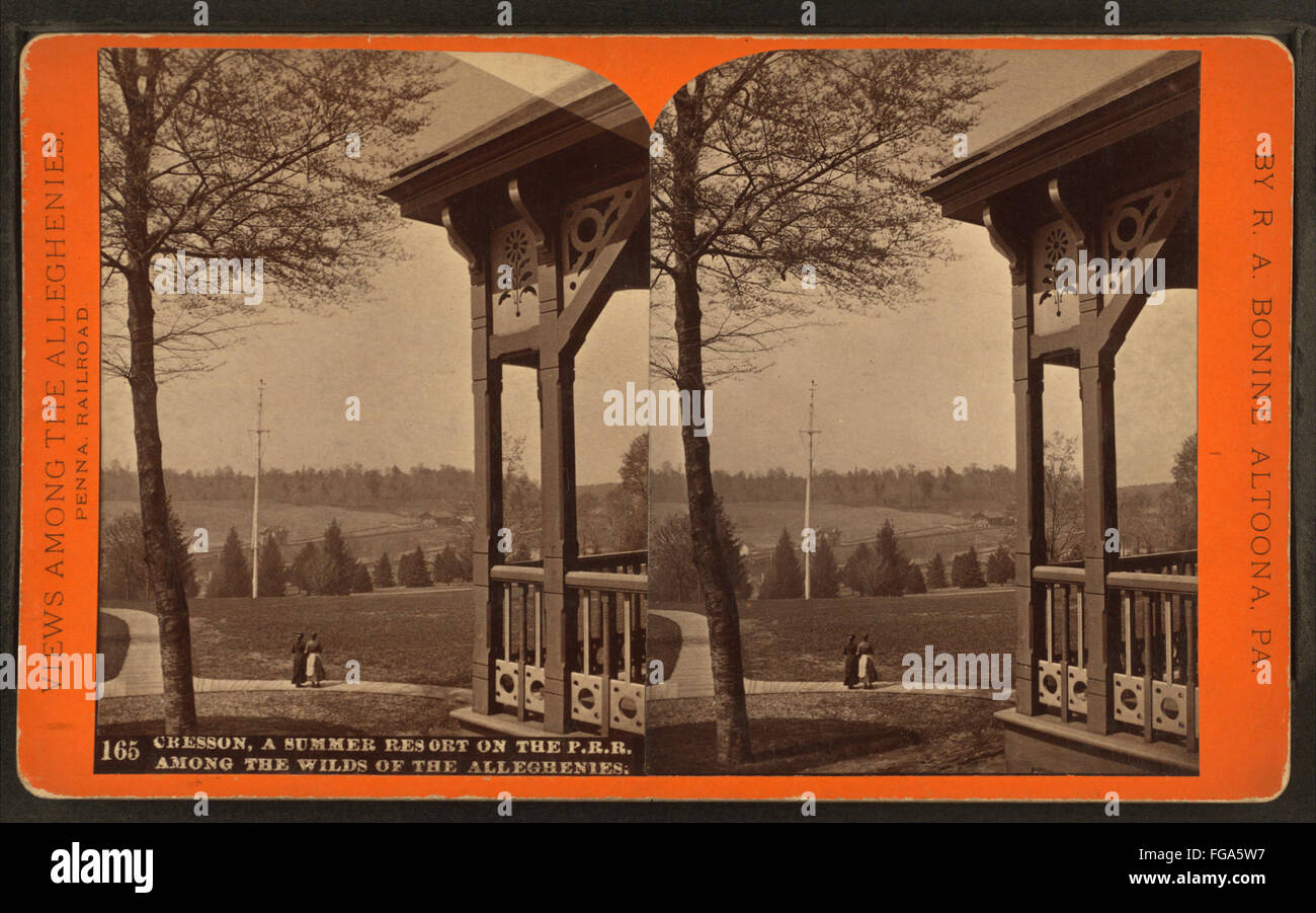 This image shows Cresson, a summer resort located in the Allegheny Mountains, offering a ...