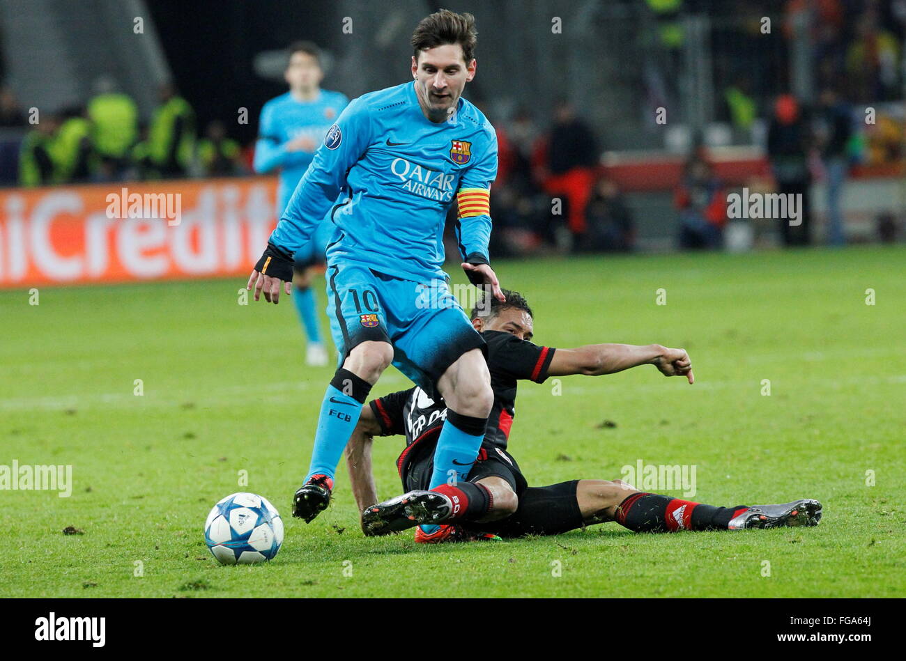Lionel Messi during the champion league match Bayer Leverkusen - FC ...