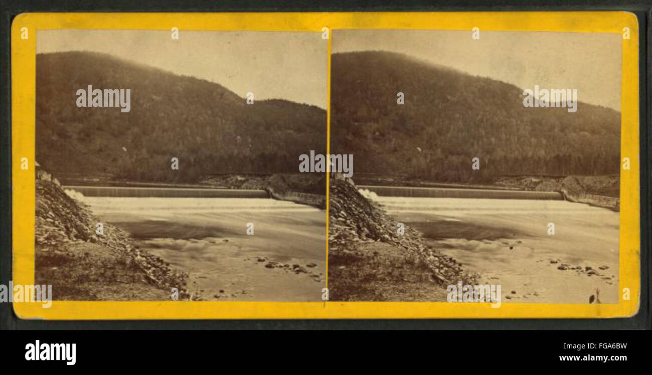 A photograph of a dam on the Deerfield River, captured by Hurd & Ward ...