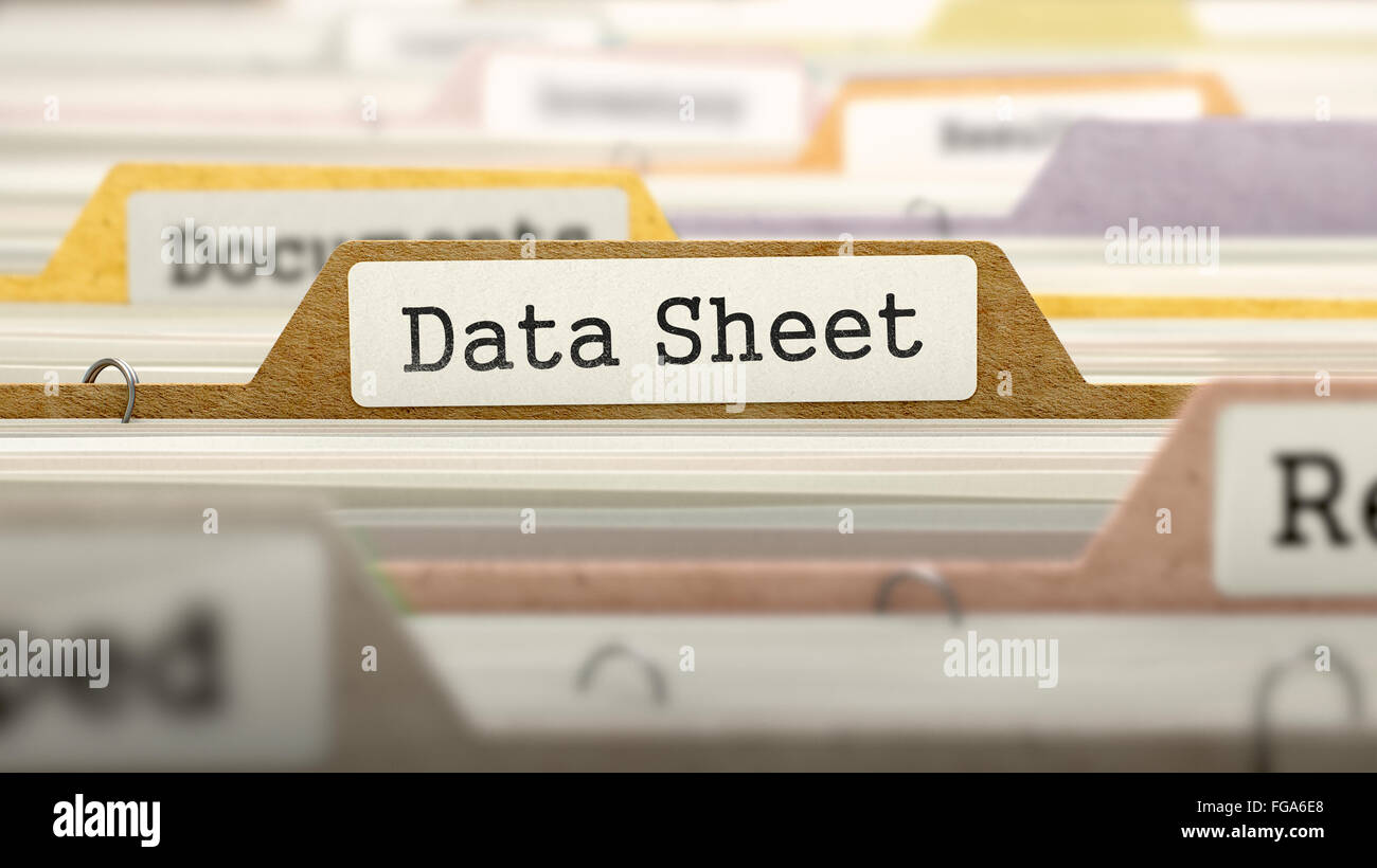 Data Sheet Concept on File Label Stock Photo - Alamy
