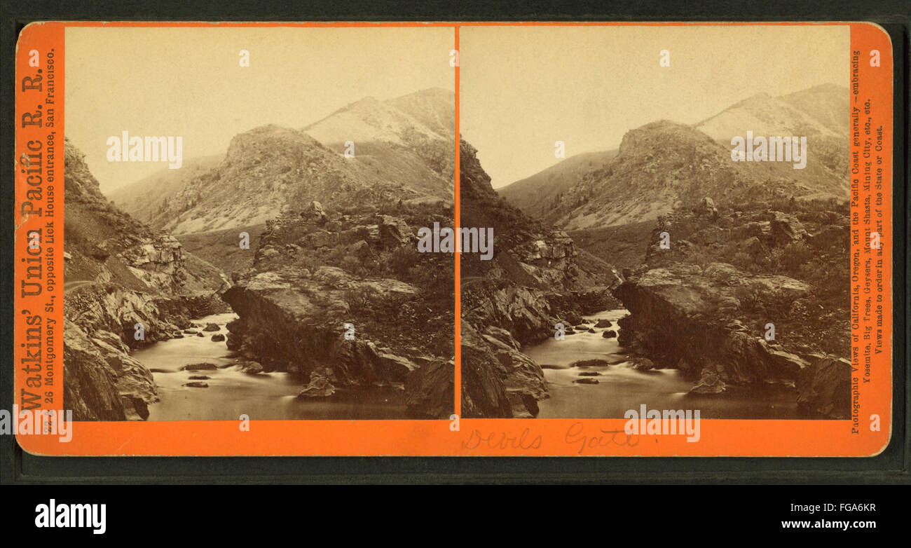A stereoscopic photograph of Devil's Gate in Weber Canyon, Utah ...