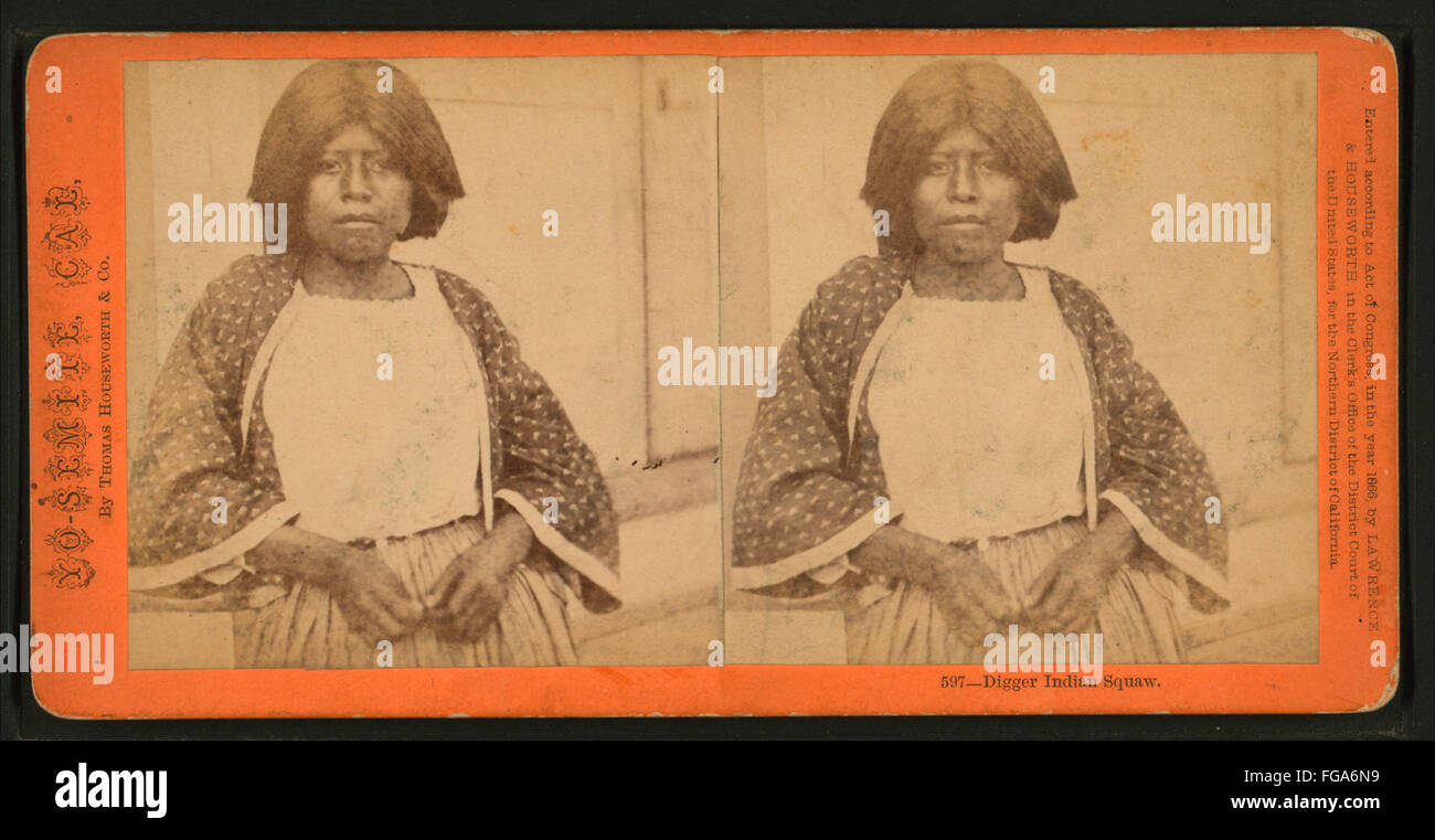 Photograph of a Digger Indian woman in Yosemite, California, taken by ...