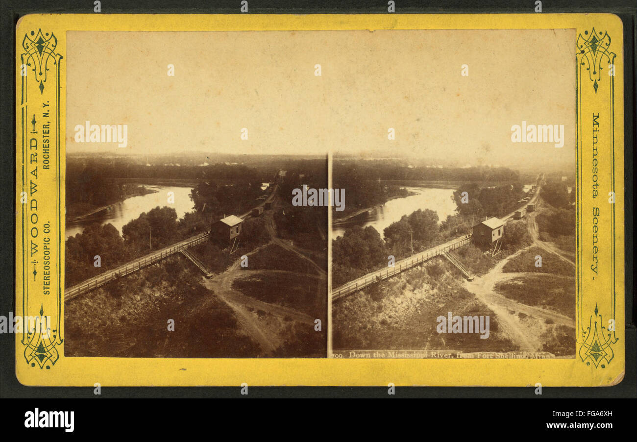 A view from Fort Snelling, Minnesota, looking down the Mississippi ...