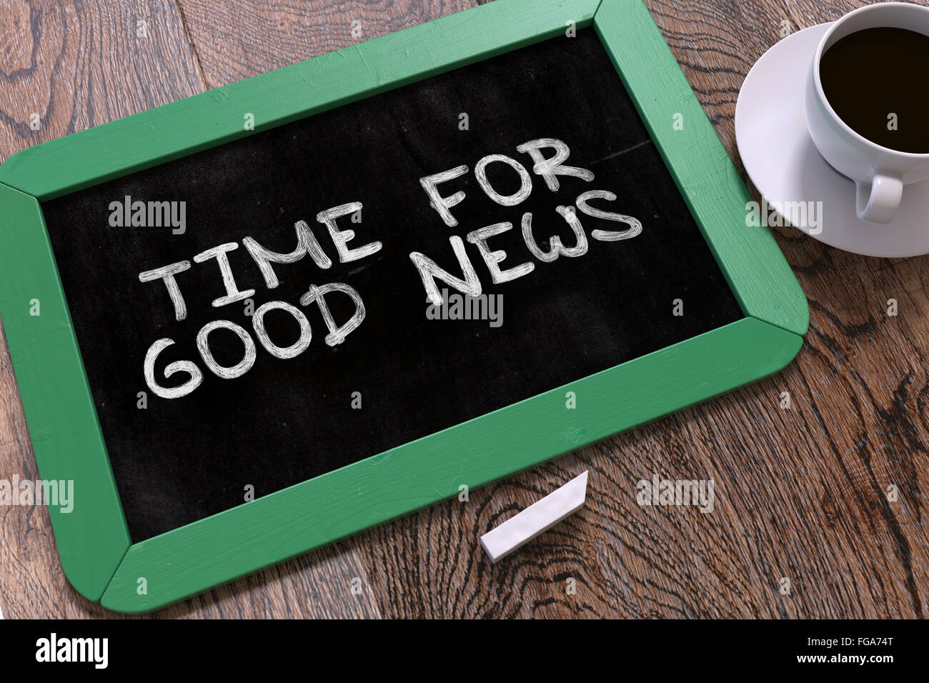 Time for Good News Handwritten by White Chalk on a Blackboard Stock ...