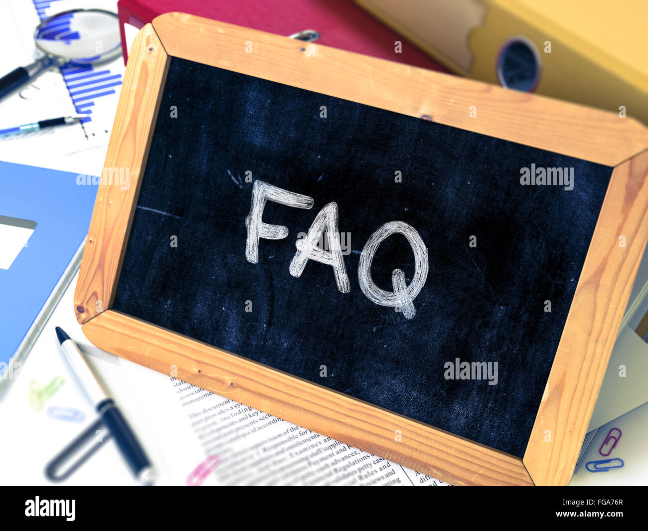 Hand Drawn FAQ Concept on Small Chalkboard Stock Photo - Alamy