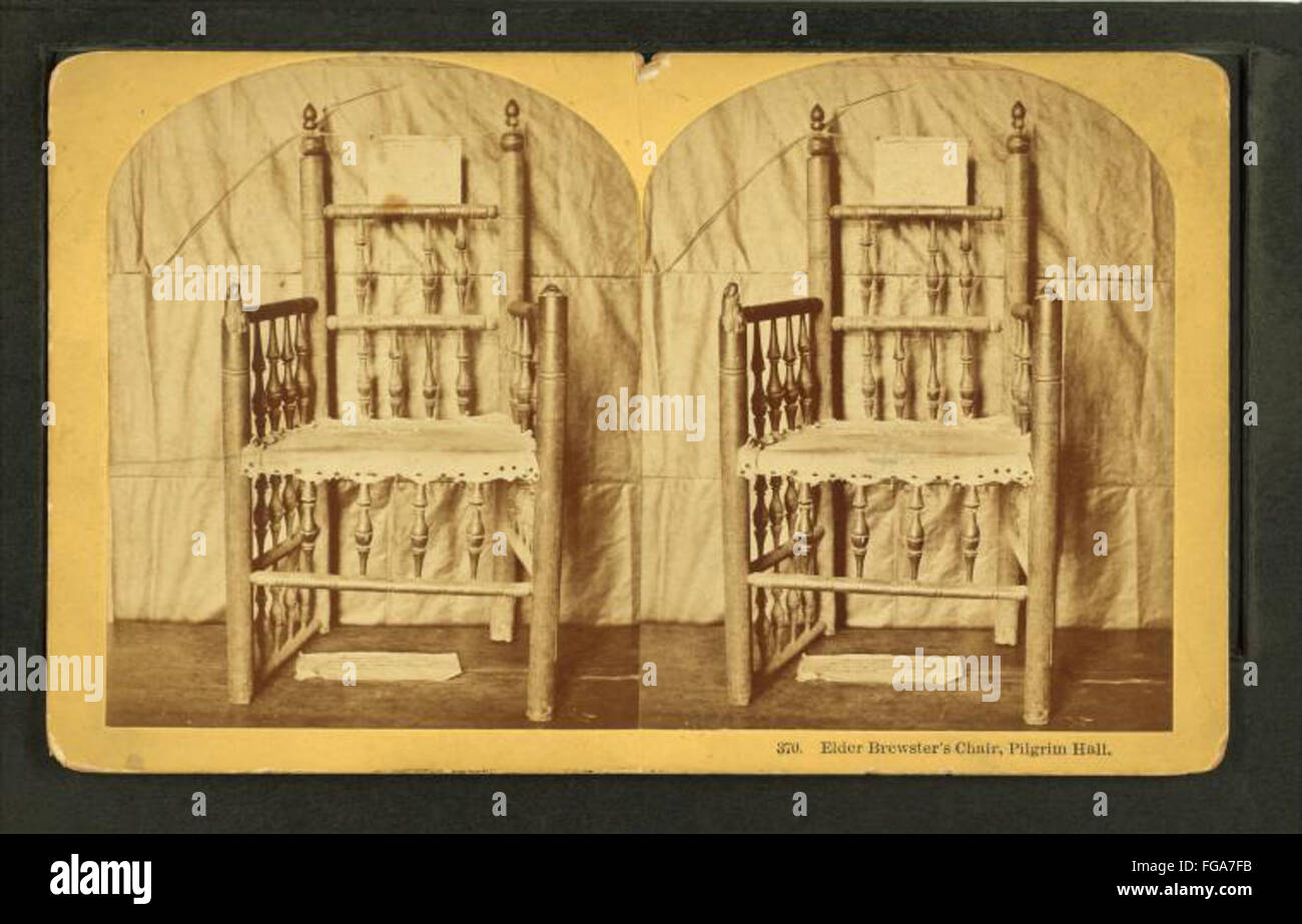 Elder Brewster's chair, Plymouth Hall, by Kilburn, B. W. (Benjamin West ...