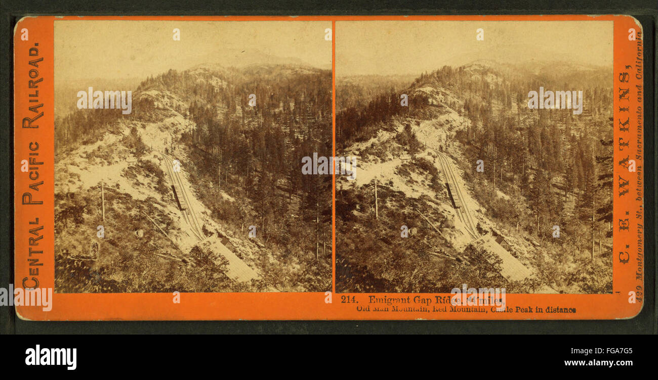 This photograph by Carleton E. Watkins shows Emigrant Gap Ridge in ...