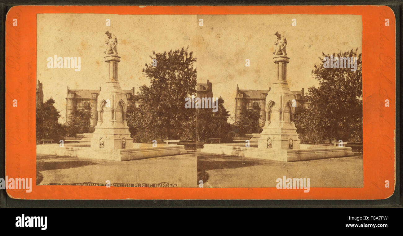This stereoscopic image showcases the Ether Monument in the Boston ...