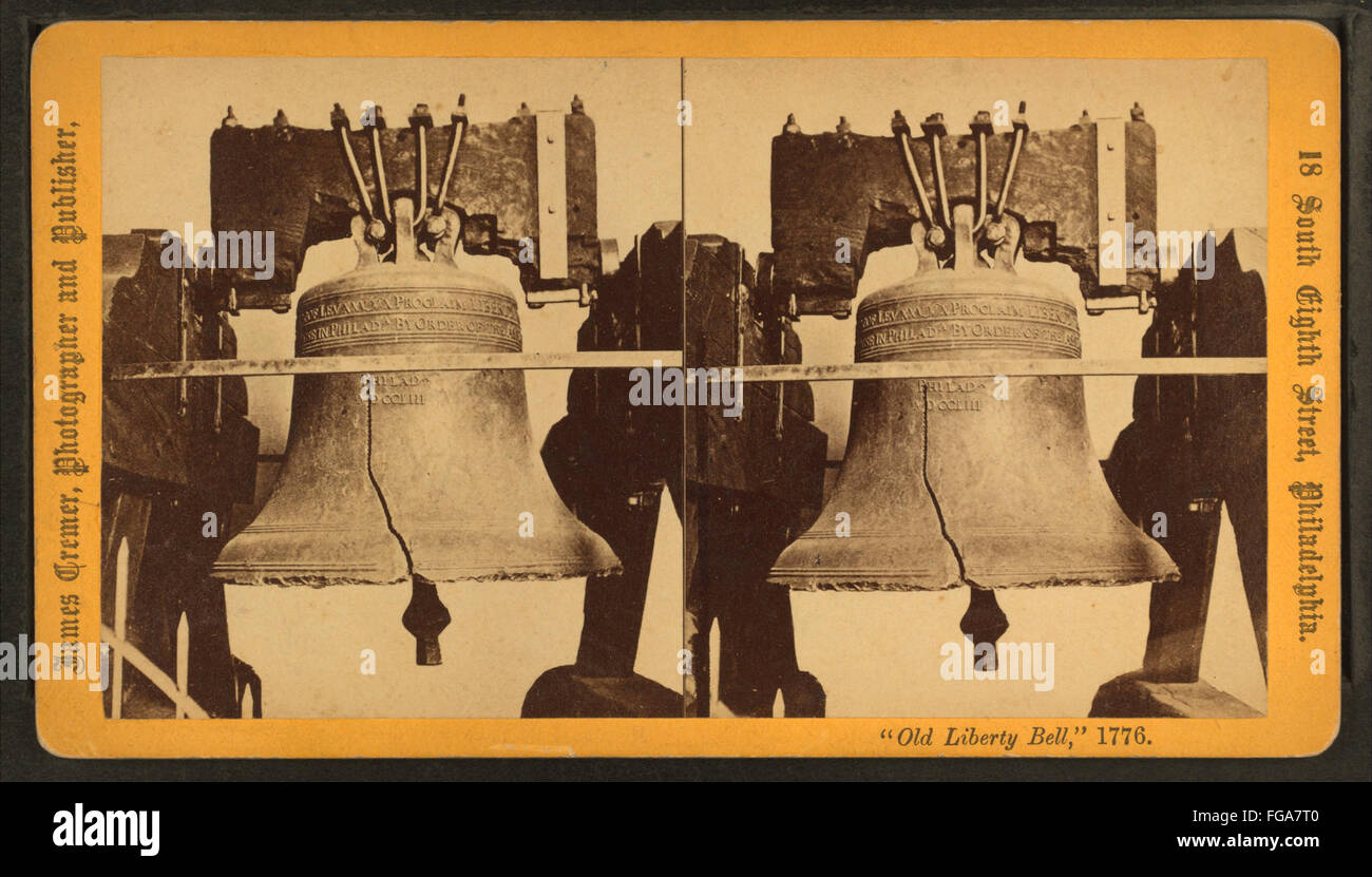 A photograph by James Cremer showing the Old Liberty Bell, dating back ...