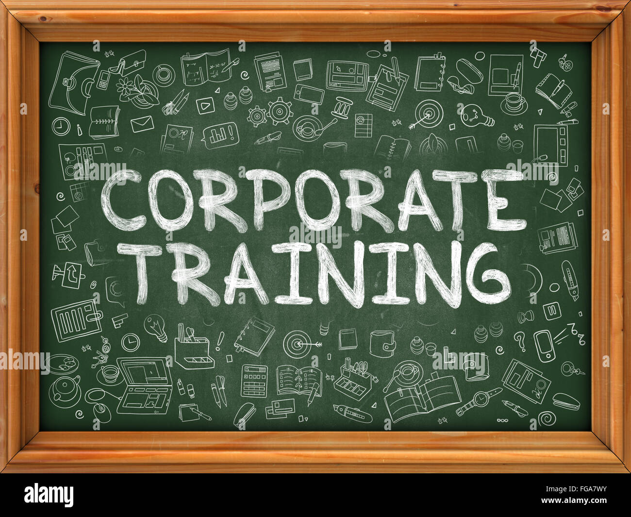 Corporate Training - Hand Drawn on Green Chalkboard Stock Photo - Alamy
