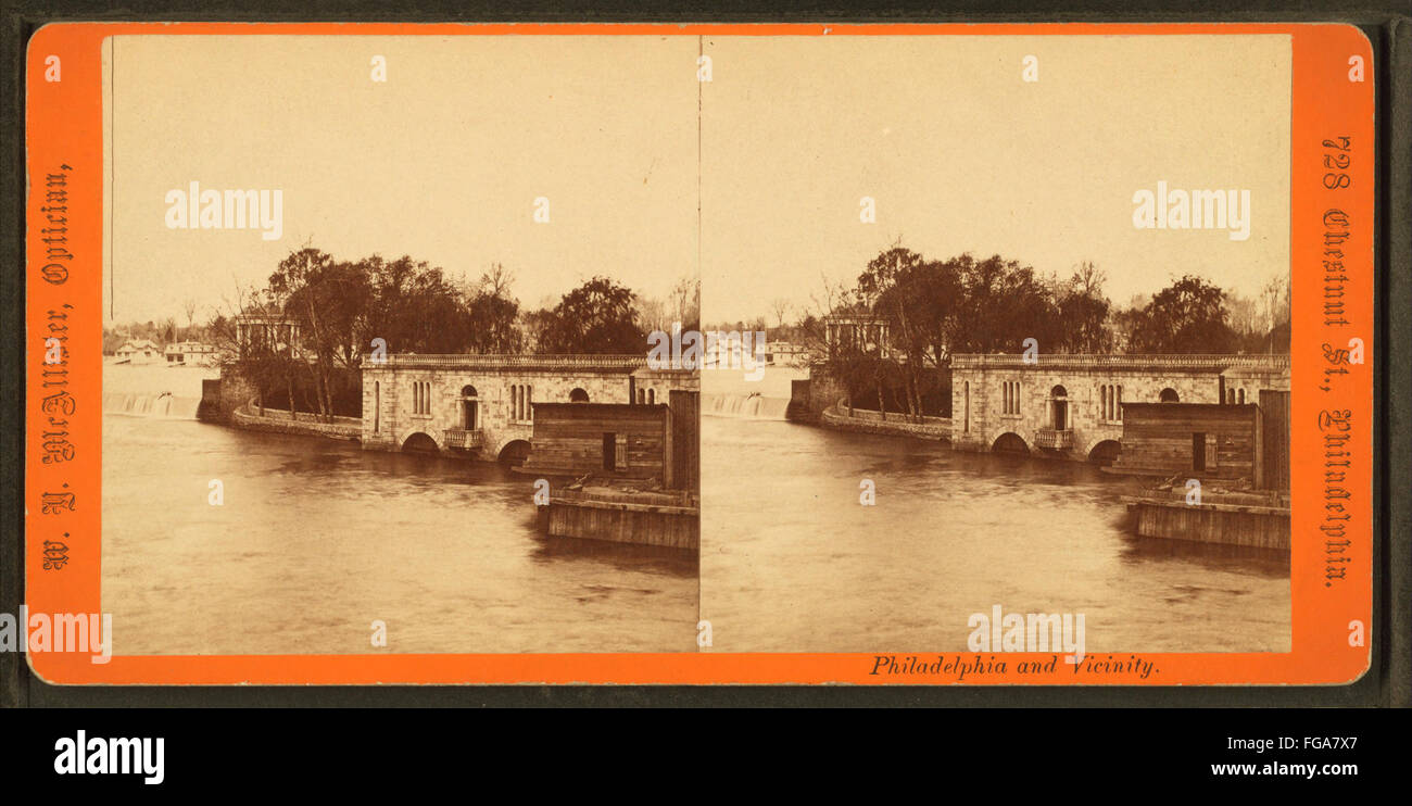 A photograph of the Fairmount Water Works, illustrating the historical ...