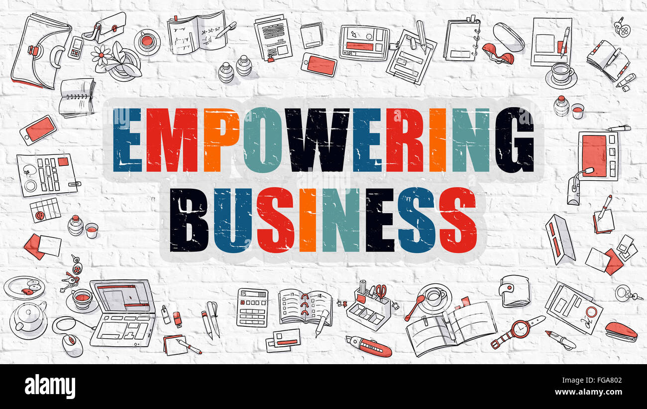Empowering Business Concept with Doodle Design Icons Stock Photo - Alamy