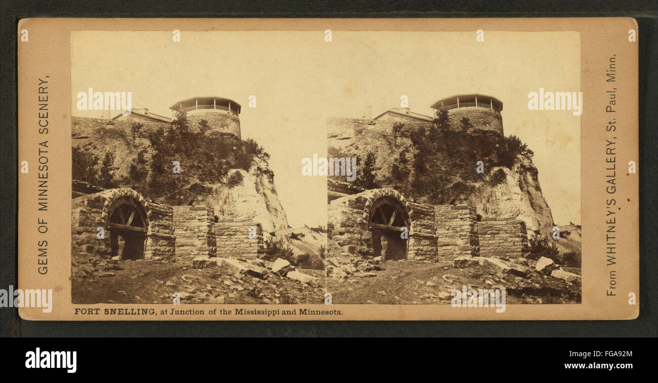 Photograph of Fort Snelling at the confluence of the Mississippi and ...