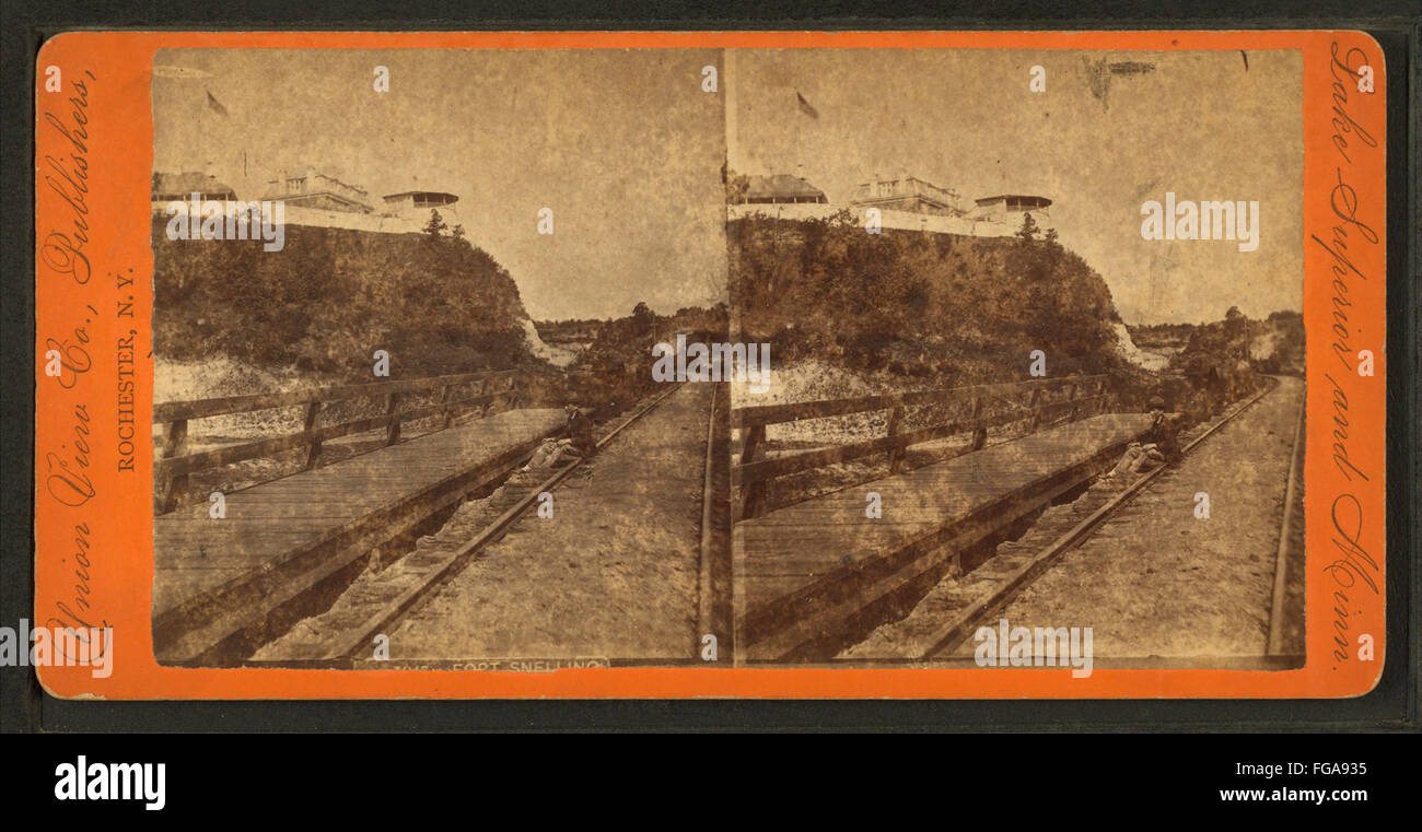 This photograph shows Fort Snelling, a historic military fort in ...