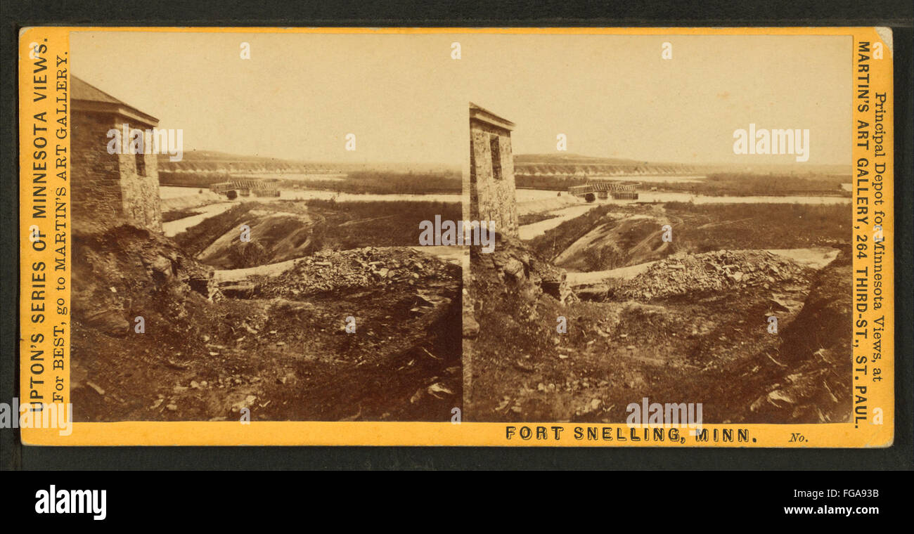 A photograph by Martin's Art Gallery of Fort Snelling in Minnesota. The ...