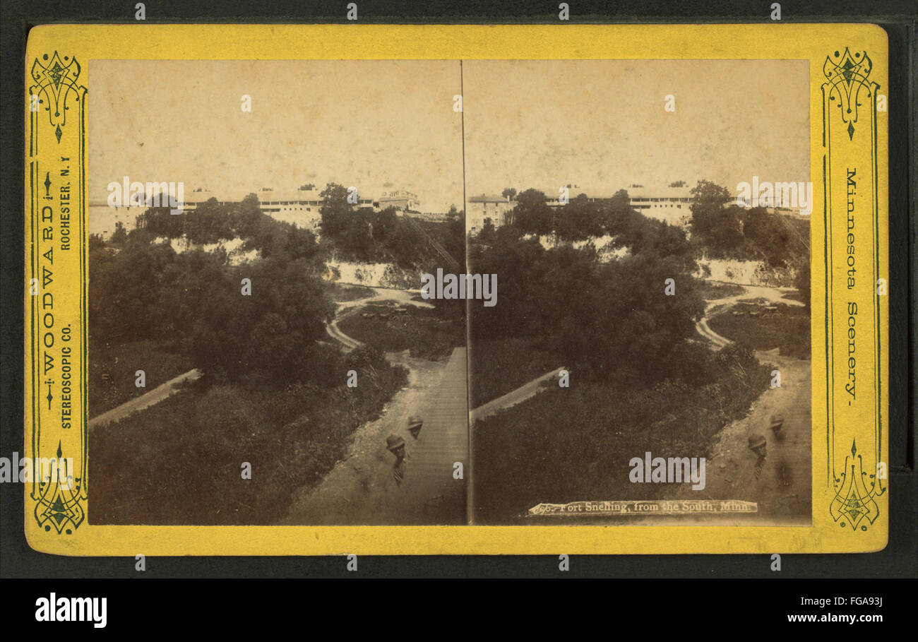A stereoscopic view of Fort Snelling, Minnesota, taken from the south ...