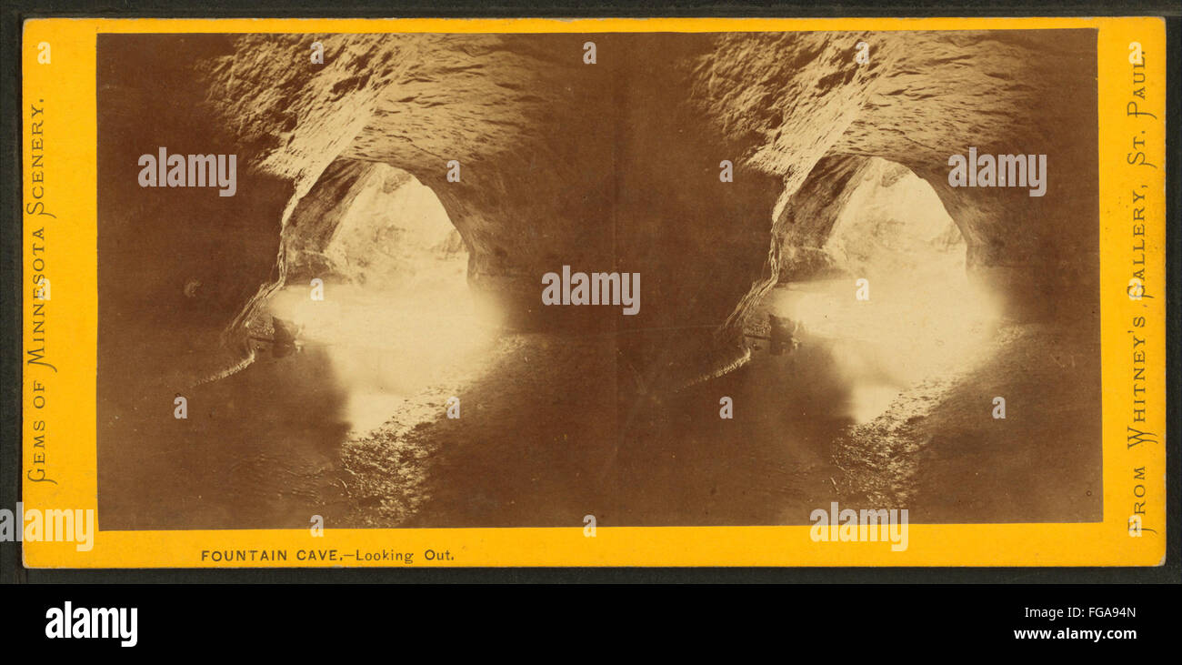 Photograph of Fountain Cave, showing the interior and the view looking ...