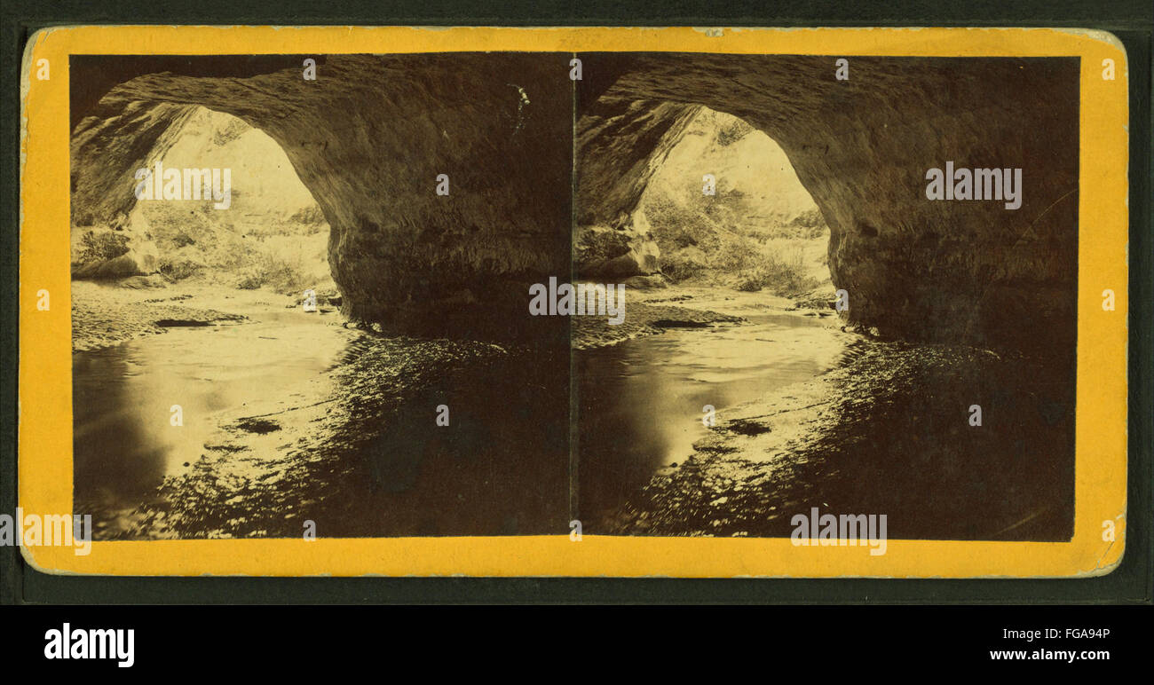 A photograph by Beal's Gallery of the Fountain Cave near Fort Snelling ...