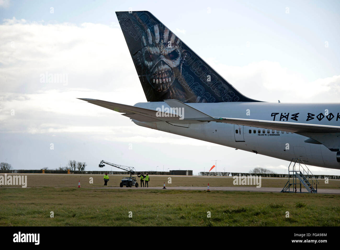 Cardiff, UK. 18th February, 2016. Ed Force One - the Boeing 747 jet ...