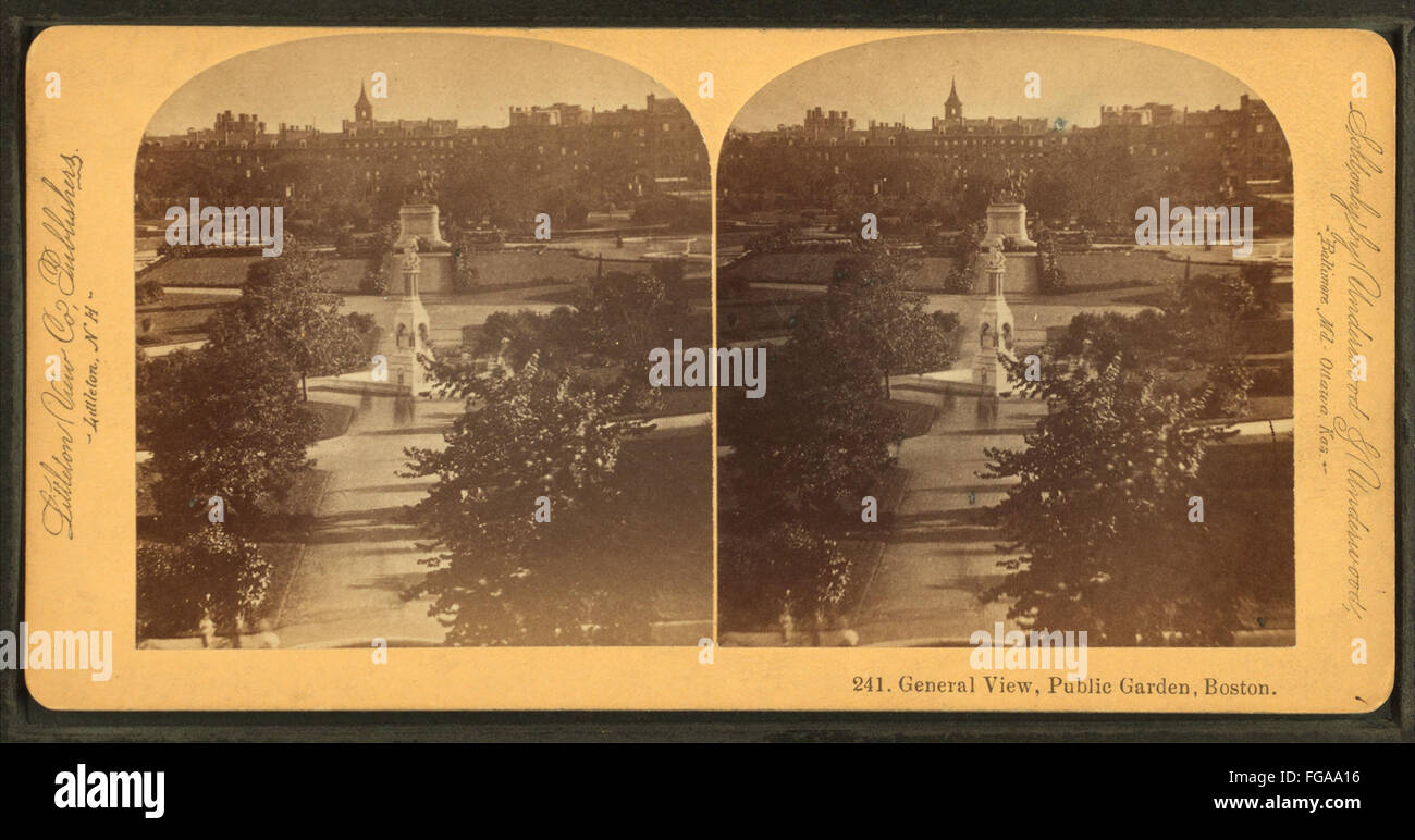 A general view of the Public Garden in Boston, photographed by ...