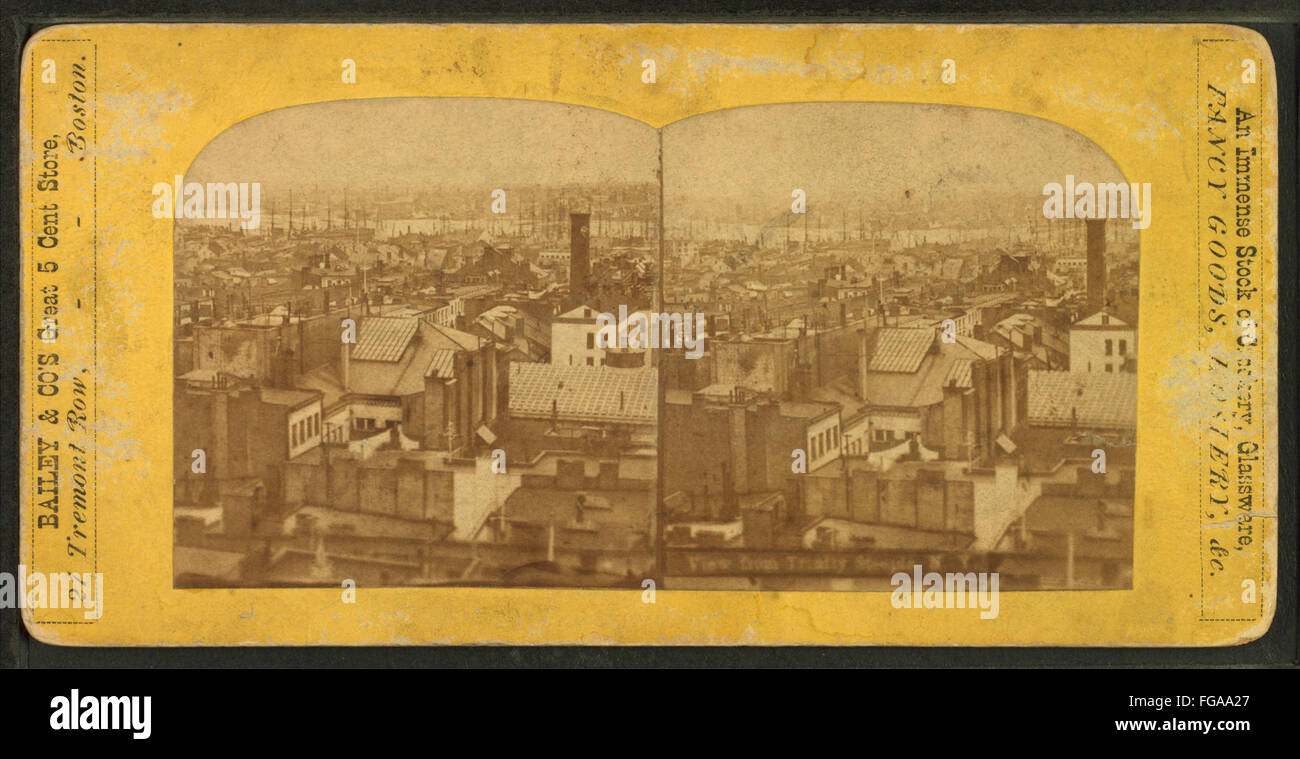 Photograph showing a general view of Boston, capturing the city's ...