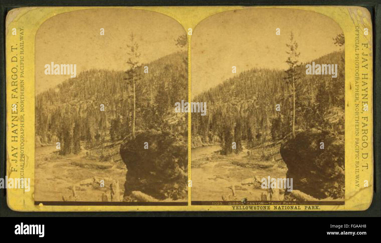 A photograph of Gibbon Canyon and Trout Rapids, taken by F. Jay Haynes ...