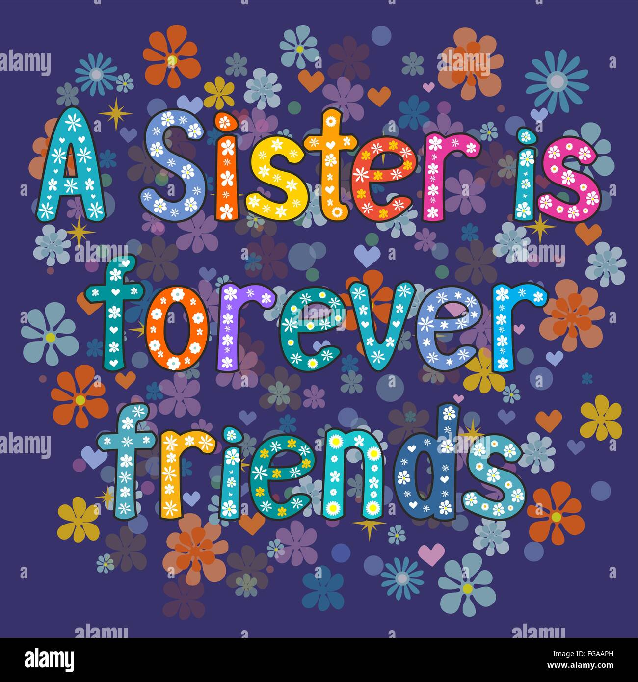 Sisters for life Stock Vector Images - Alamy