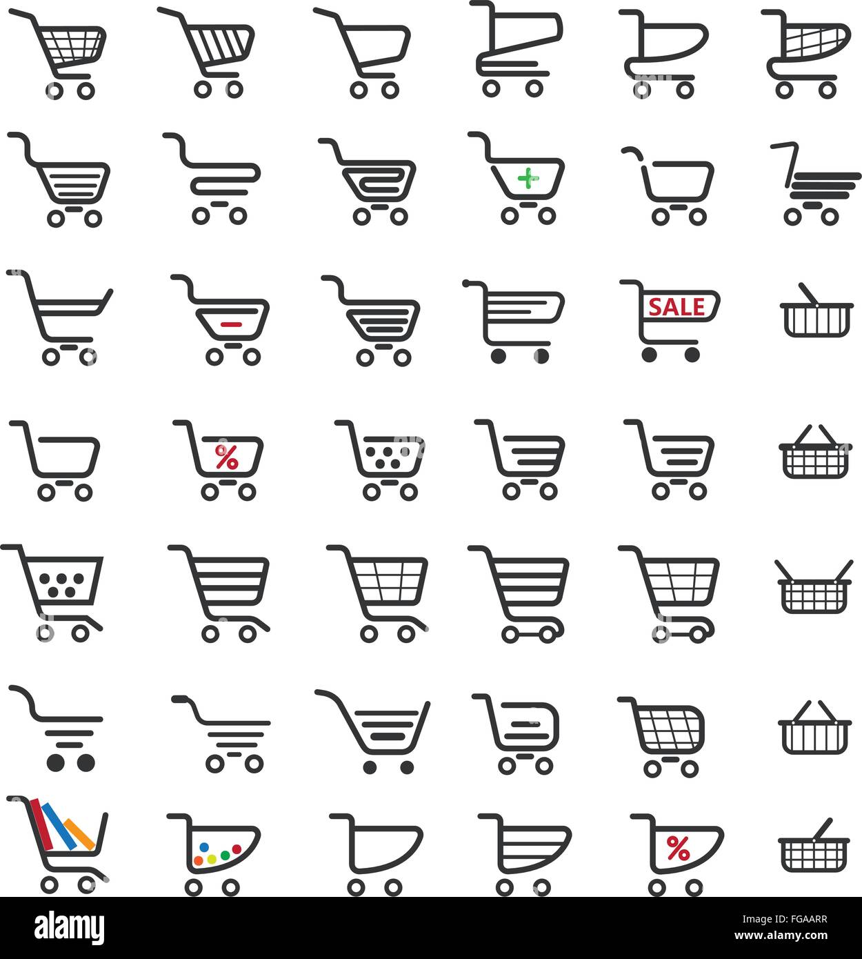 Shopping cart icons set Stock Vector Image & Art - Alamy