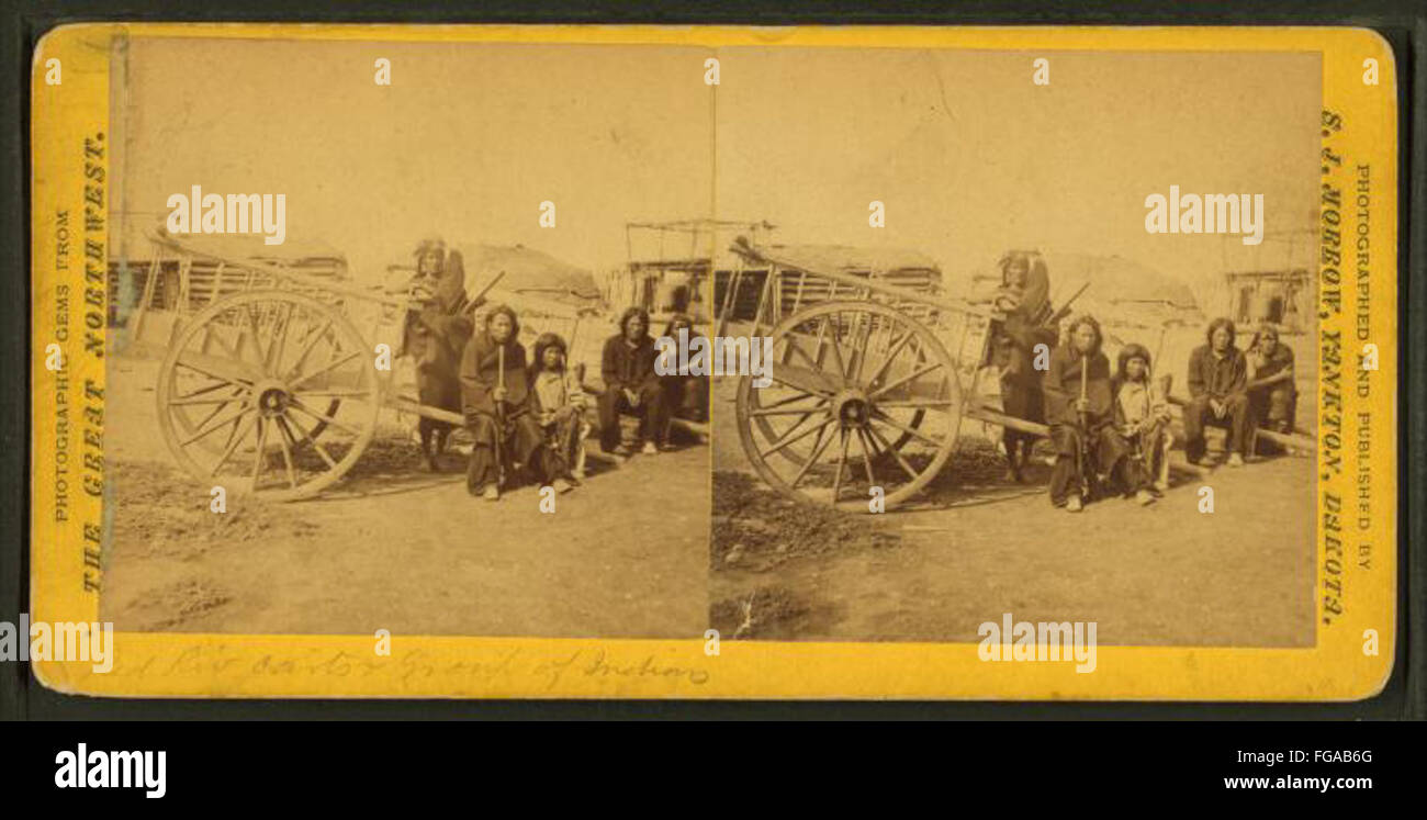 Photograph by Stanley J. Morrow depicting a group of Native Americans ...