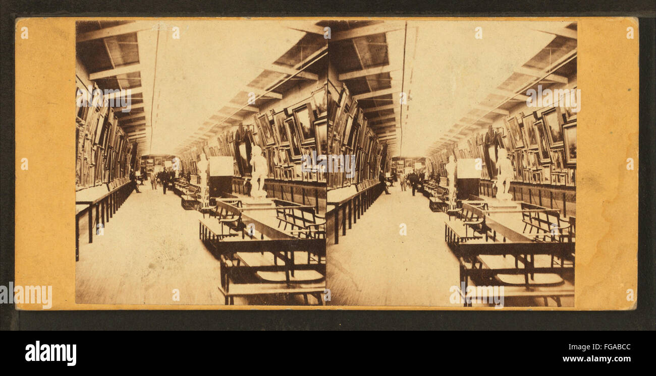 A photograph of an art gallery, capturing the interior space filled ...