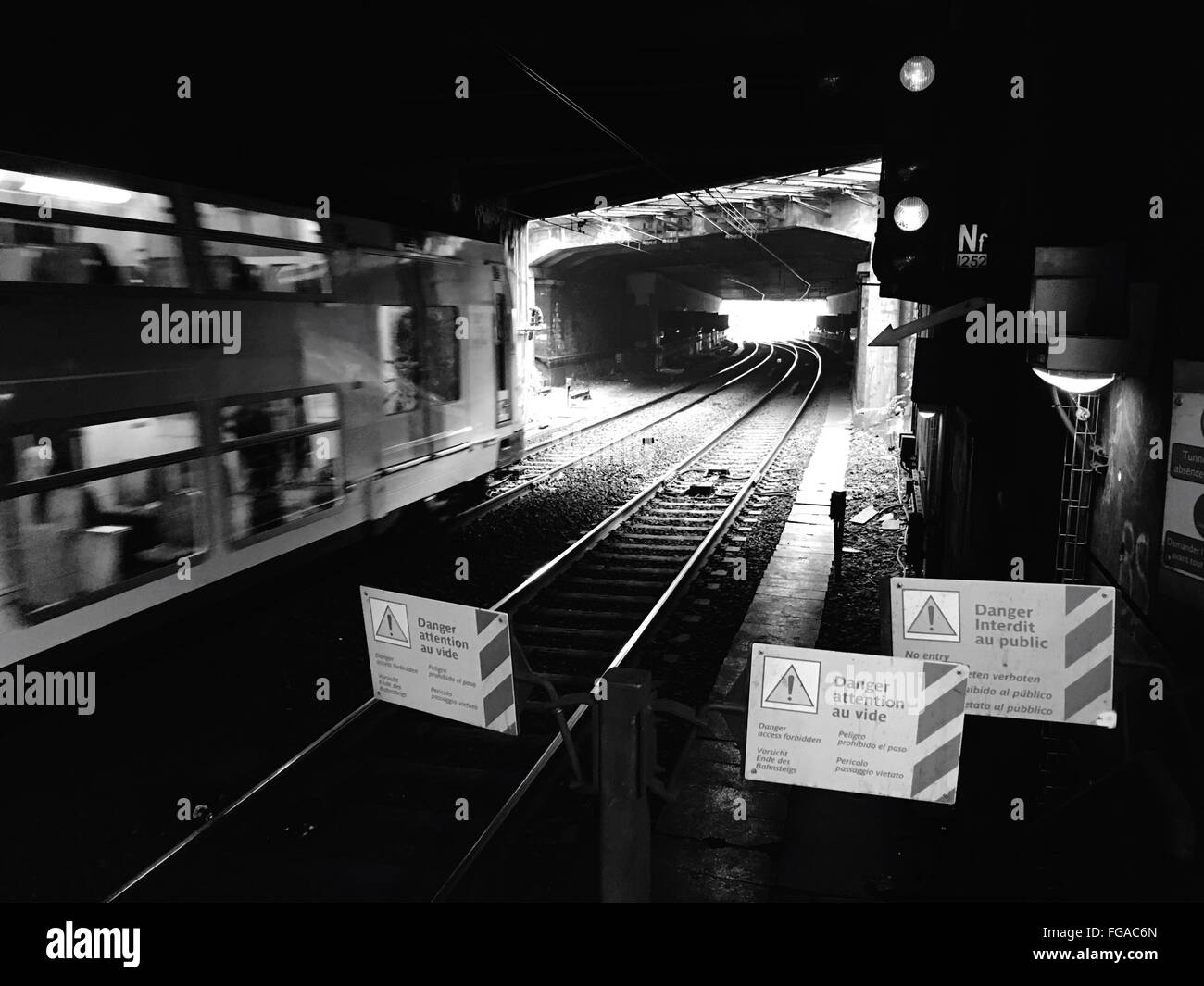 Train Moving On Railroad Tracks Stock Photo - Alamy