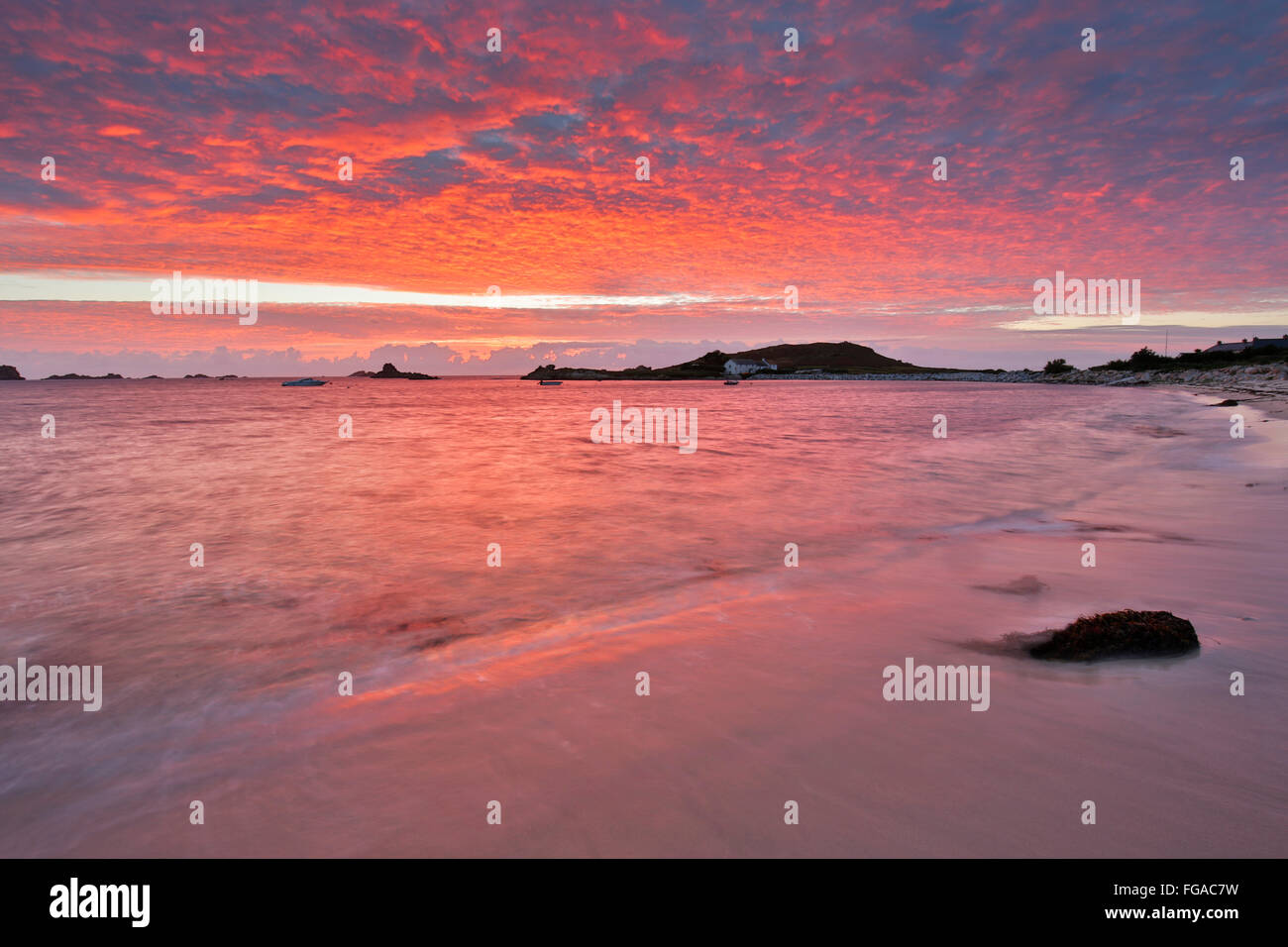 Bryher; Sunset from Great Par Beach; Isles of Scilly; UK Stock Photo ...