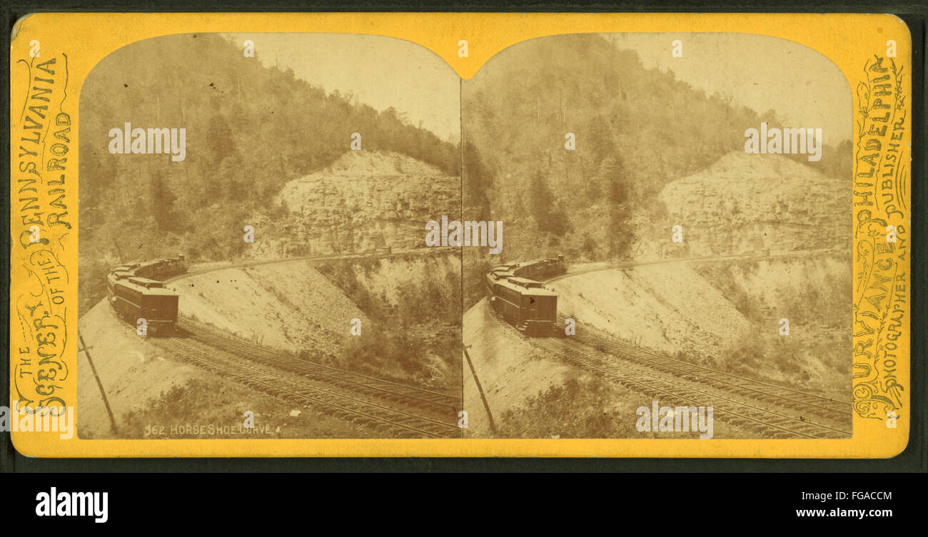 A photograph by W.T. Purviance depicting the iconic Horse Shoe Curve ...