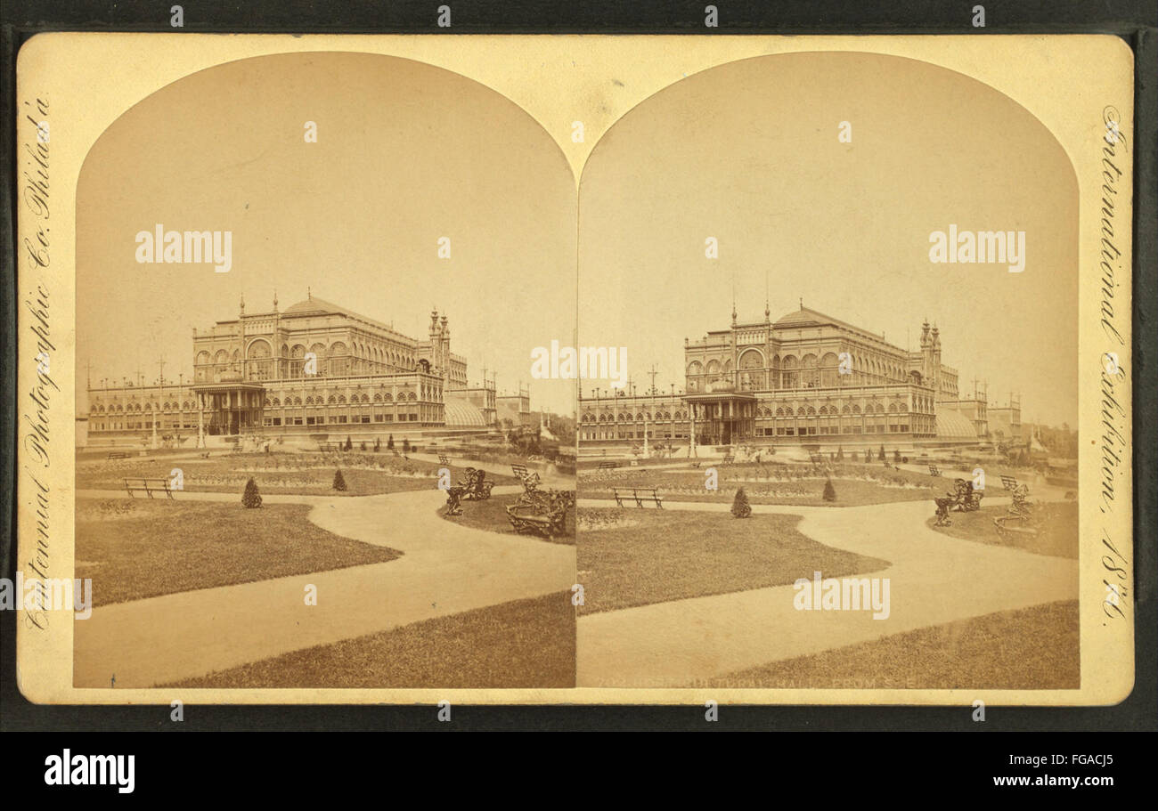 This photograph by Centennial Photographic Co. shows Horticultural Hall ...