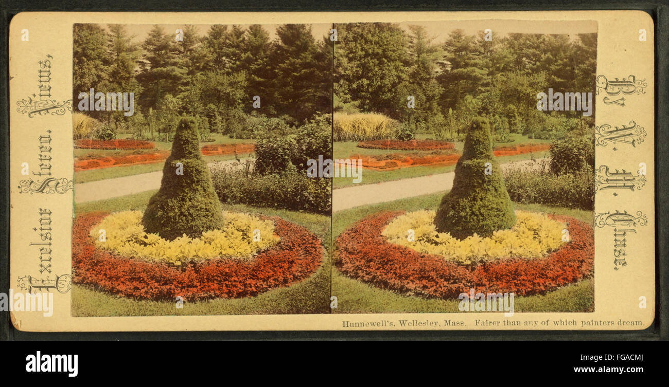 This photograph by William M. Chase shows Hunnewell's Gardens in ...