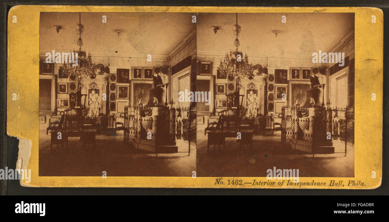 A photograph by James Cremer showing the interior of Independence Hall ...